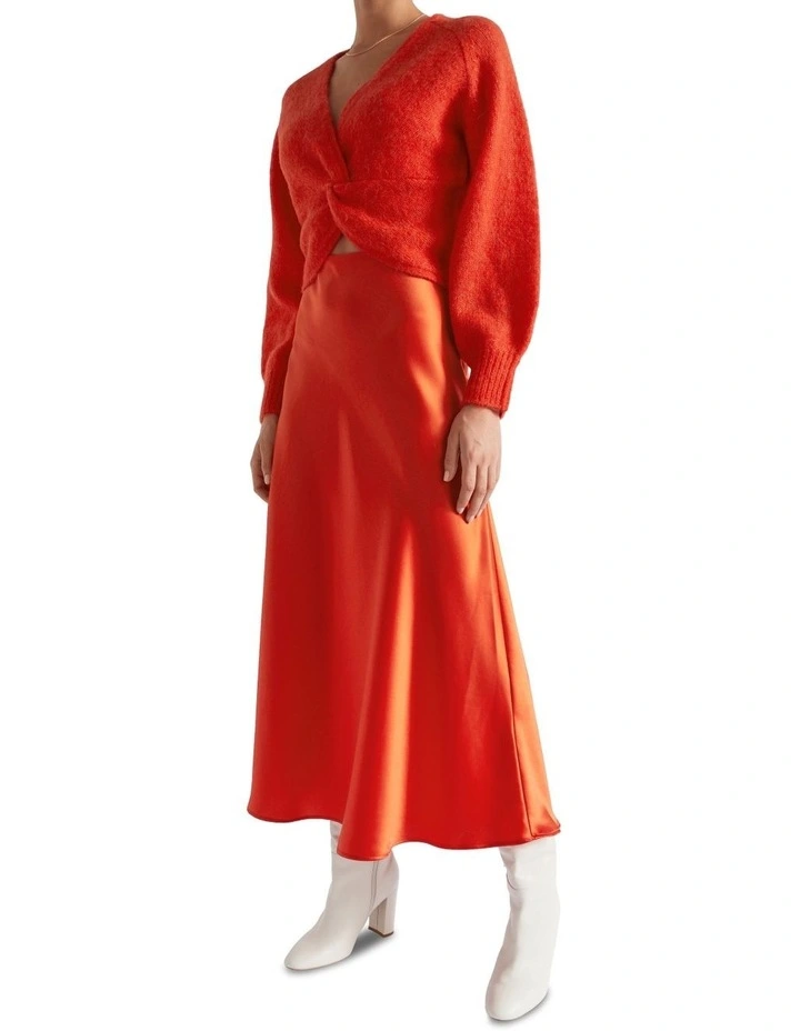 Seed Heritage Satin Maxi Skirt in Chilli | MYER
