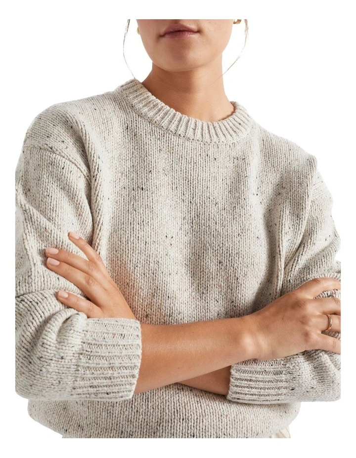 Seed Heritage Fleck Oversized Knit in Vanilla Cream Fleck | MYER