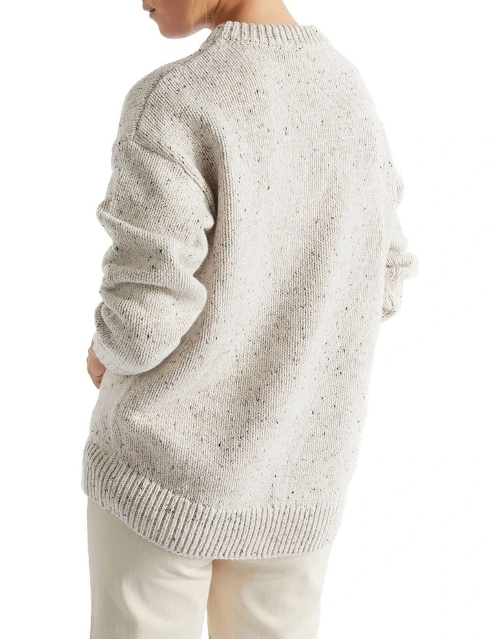 Seed Heritage Fleck Oversized Knit in Vanilla Cream Fleck | MYER