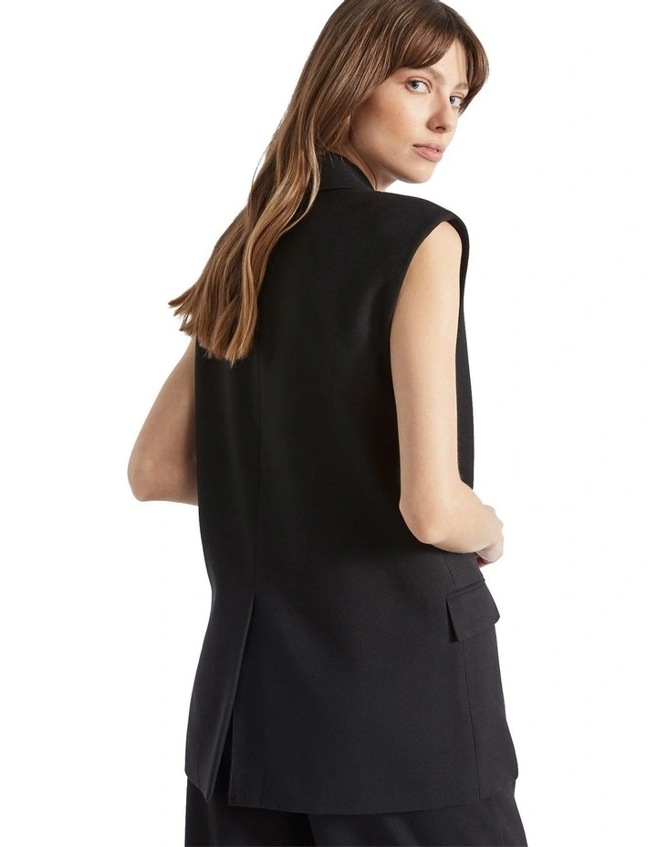 Seed Heritage Mid Length Vest in Black | MYER