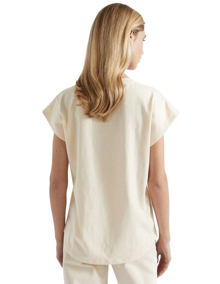 Seed Heritage Extended Shoulder Tee in Magnolia | MYER