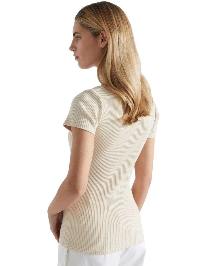Seed Heritage Ribbed Neat Tee in Magnolia | MYER