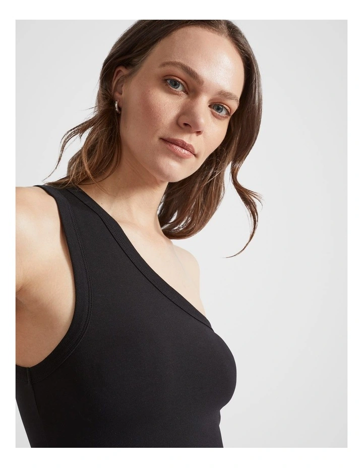 Seed Heritage One Shoulder Tank in Black | MYER