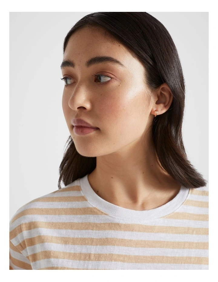 Seed Heritage Boxy Tee in Soft Wheat Stripe | MYER