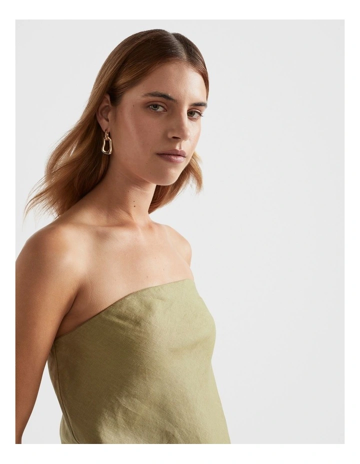 Seed Heritage Core Linen Strapless Top in Pistachio | MYER