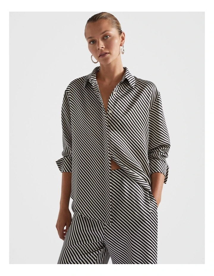 Seed Heritage Diagonal Shirt in Black Stripe | MYER