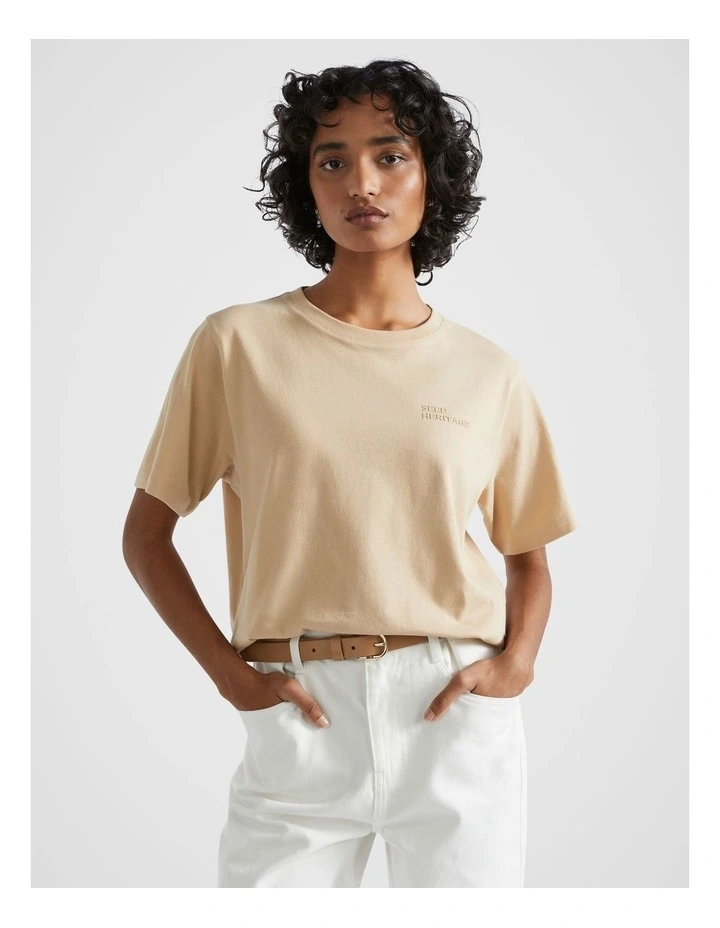 Seed Heritage Heritage Logo Tee In Champagne Beige | MYER