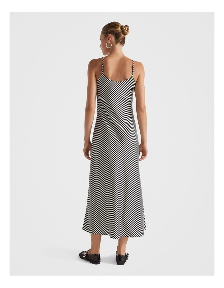 Seed Heritage Diagonal Slip Dress in Black Stripe | MYER