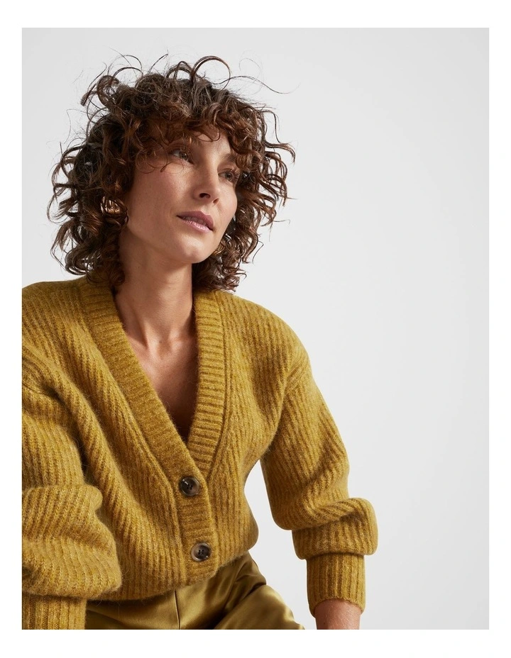 Seed Heritage Wool Blend Cardigan In Honey Gold Marle | MYER