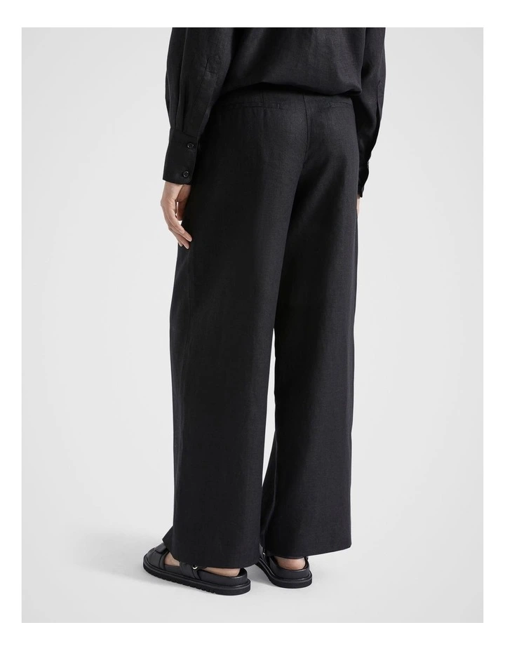 Seed Heritage Core Linen Palazzo Pant in Black | MYER