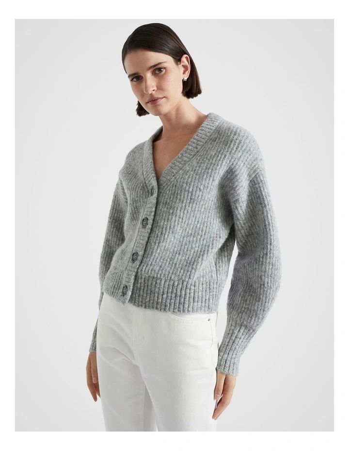 Seed Heritage Wool Blend Cardigan in Silver Marle | MYER