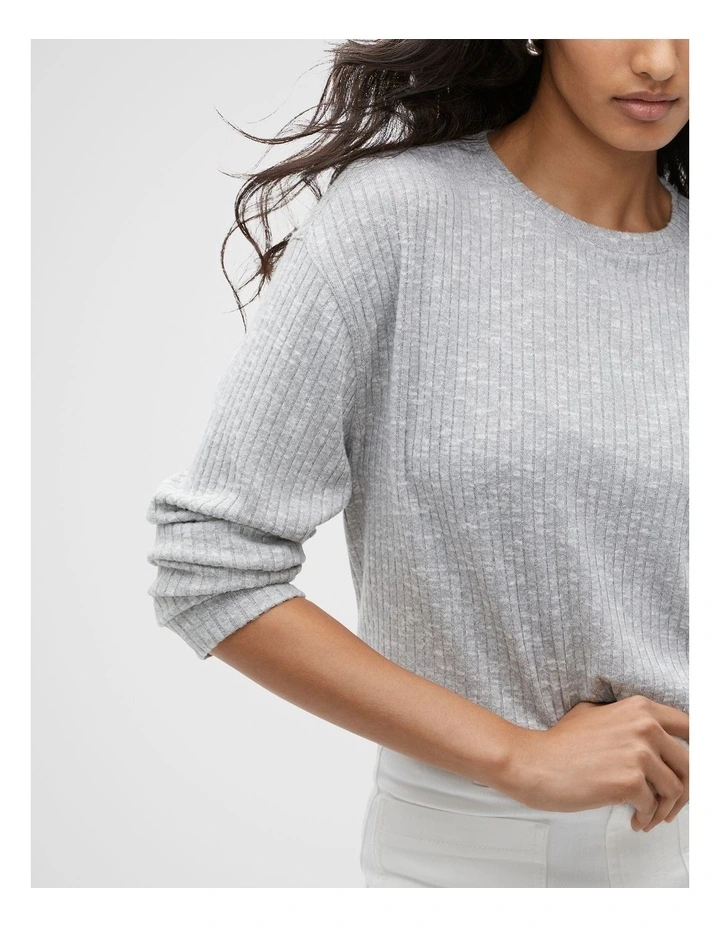 Seed Heritage Supersoft Variegated Rib Top in Silver Marle | MYER