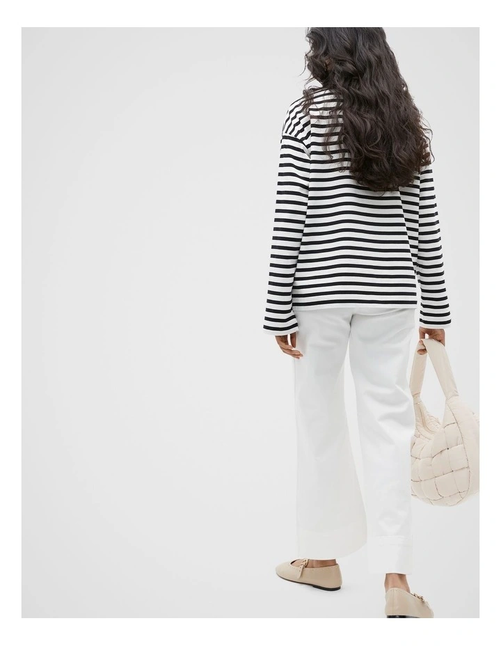 Seed Heritage Oversized Stipe Top in Mono Stripe | MYER