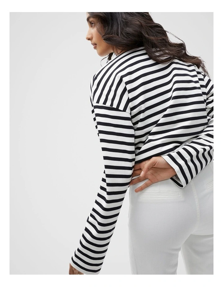 Seed Heritage Oversized Stipe Top in Mono Stripe | MYER