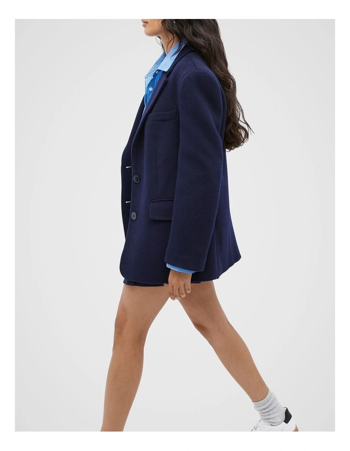 Seed Heritage Relaxed Wool Blazer in Midnight Sky | MYER