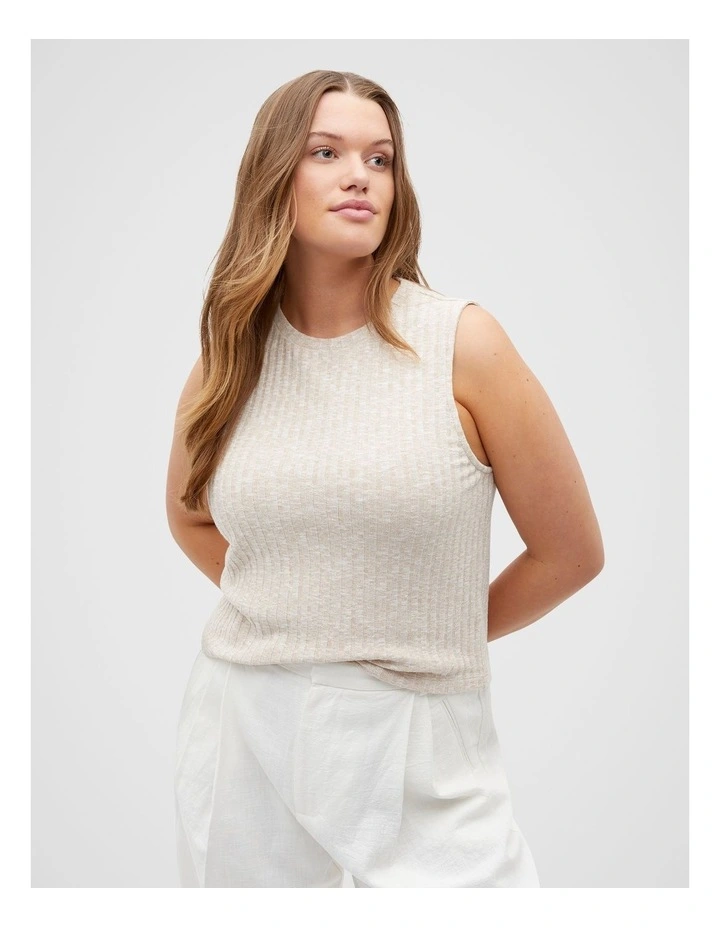 Seed Heritage Ribbed Textured Shell Top in Sandshell Twist | MYER