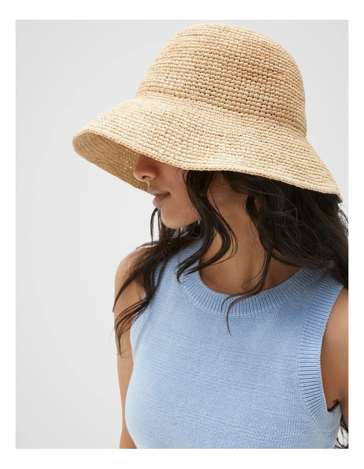 Seed Heritage Raffia Bucket Hat in Natural | MYER