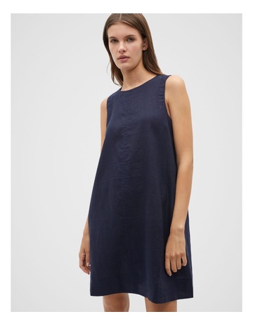 Seed Heritage Core Linen Swing Mini Dress in Midnight Sky | MYER