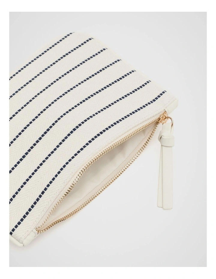 Seed Heritage Stripe Pouch in Cream | MYER