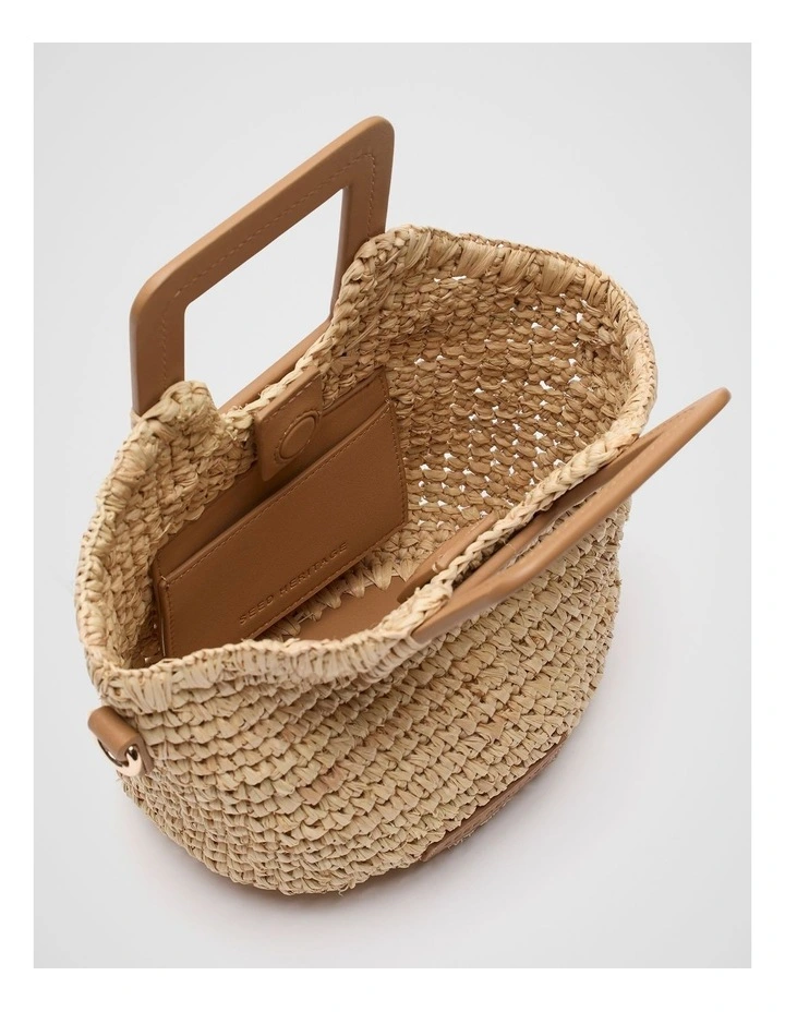 Seed Heritage Mini Raffia Crossbody Bag in Caramel | MYER