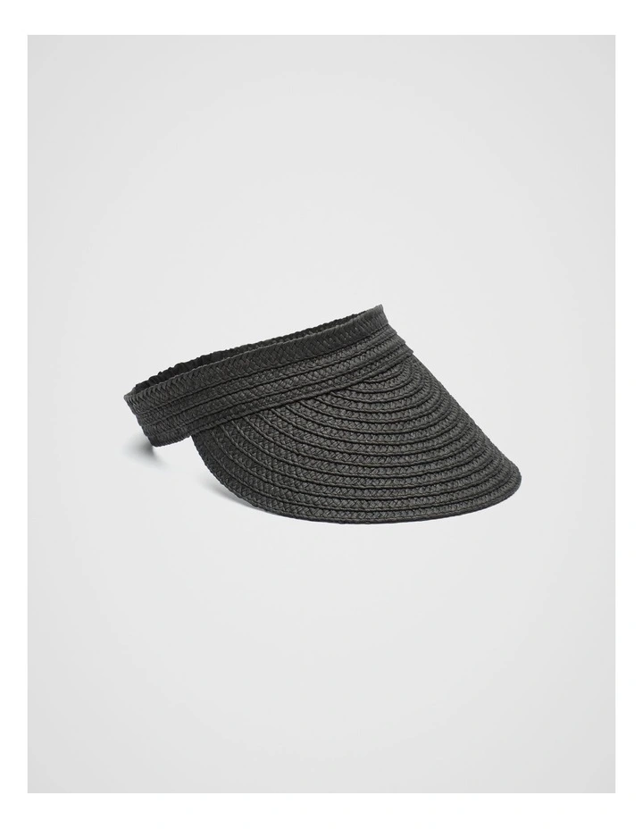 Seed Heritage Woven Wrap Visor Hat in Black | MYER