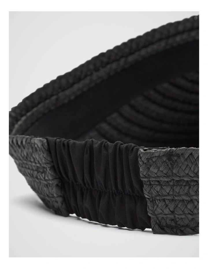Seed Heritage Woven Wrap Visor Hat in Black | MYER