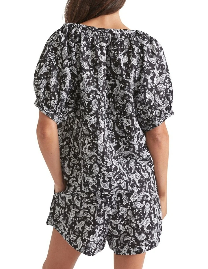 Seed Heritage Linen Paisley Pleat Short | MYER