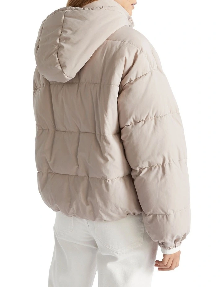 Seed Heritage Hooded Puffer Jacket in Beige | MYER