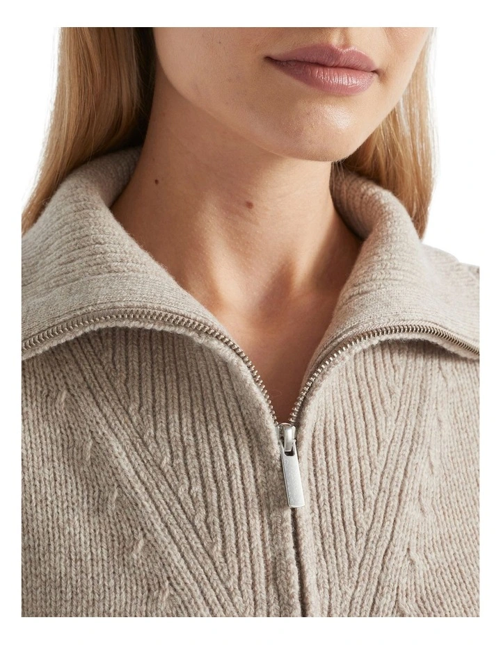 Seed Heritage Merino Wool Zip Through Knit | MYER