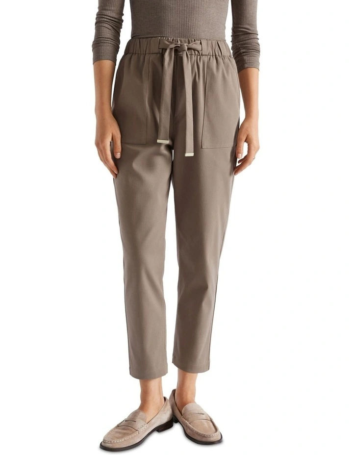 Seed Heritage Elasticated Tapered Leg Pant in Brown | MYER