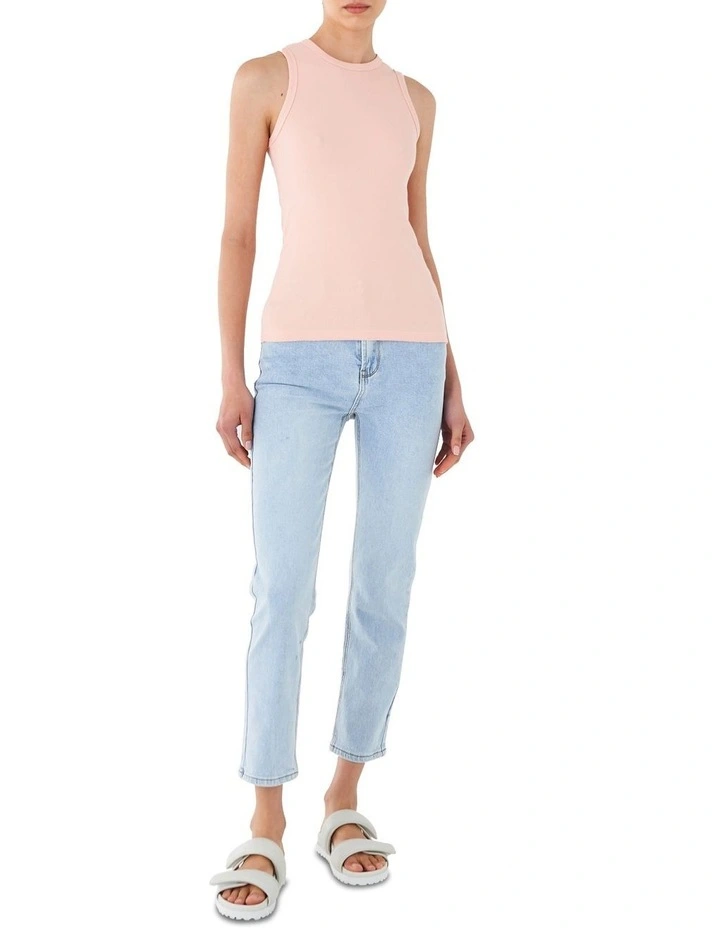 Skin and Threads Rib Tank in Peach | MYER