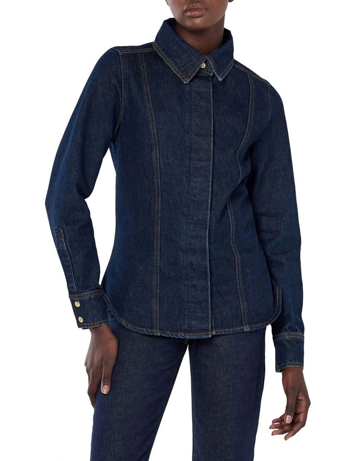 Skin and Threads Simple Denim Shirt in Blue | MYER