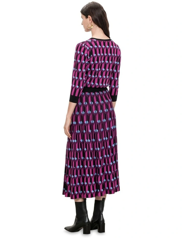 Veronika Maine Geometric Knit Top in Fuchsia | MYER