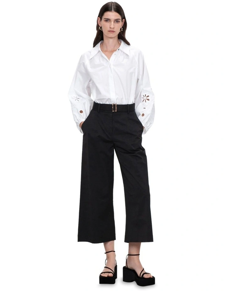 Veronika Maine Embroidery Trapeze Shirt in White | MYER