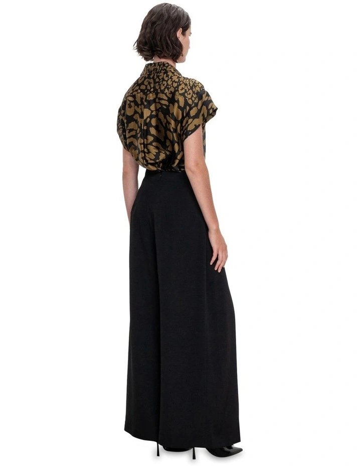 Veronika Maine Gilded Leopard Shirt in Black Gold | MYER