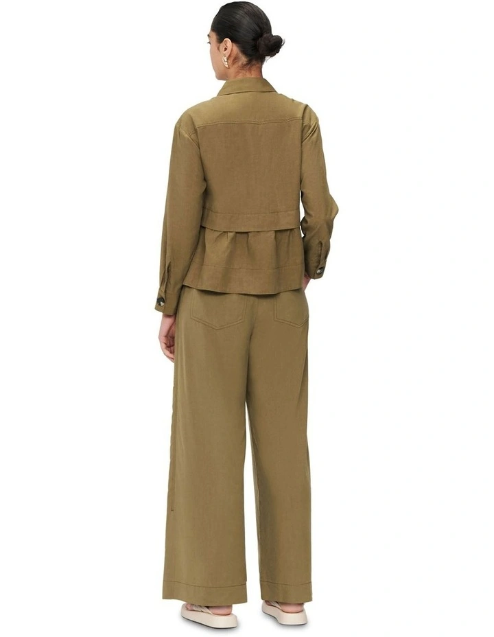 Veronika Maine Washed Tencel Viscose Shirt Jacket in Olive | MYER