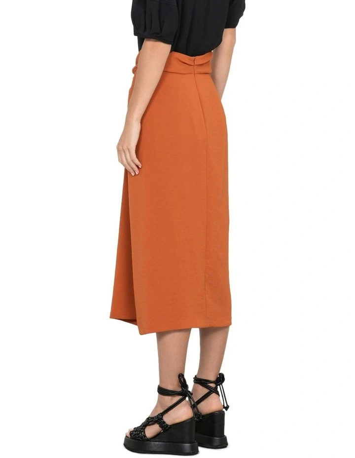 Veronika Maine Washed Crepe Twist Pencil Skirt in Orange | MYER