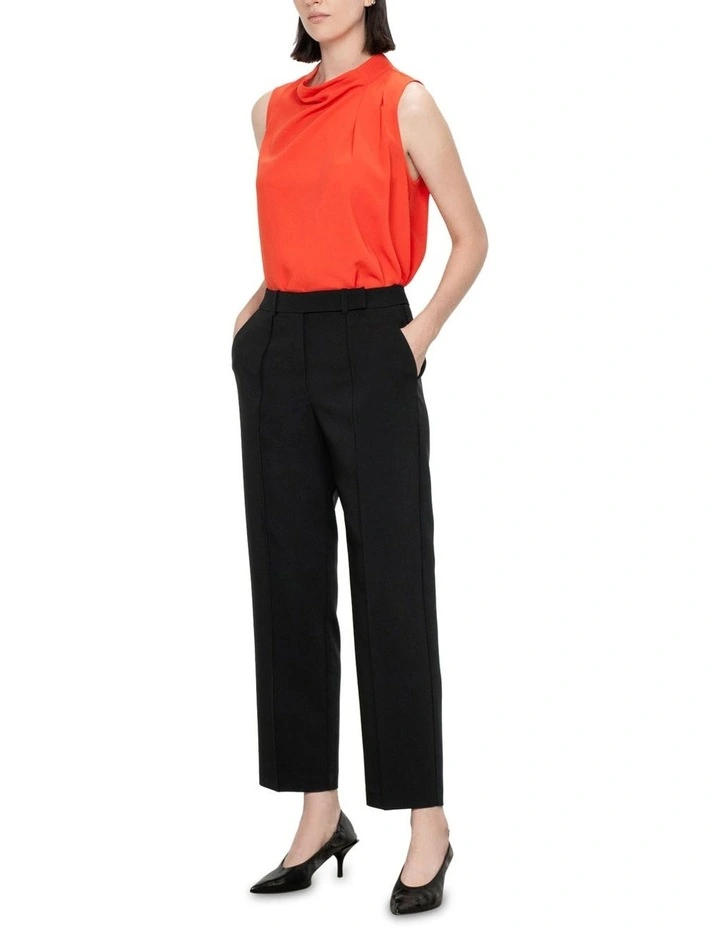 Veronika Maine Stretch Twill Pin Tuck Pant in Black | MYER