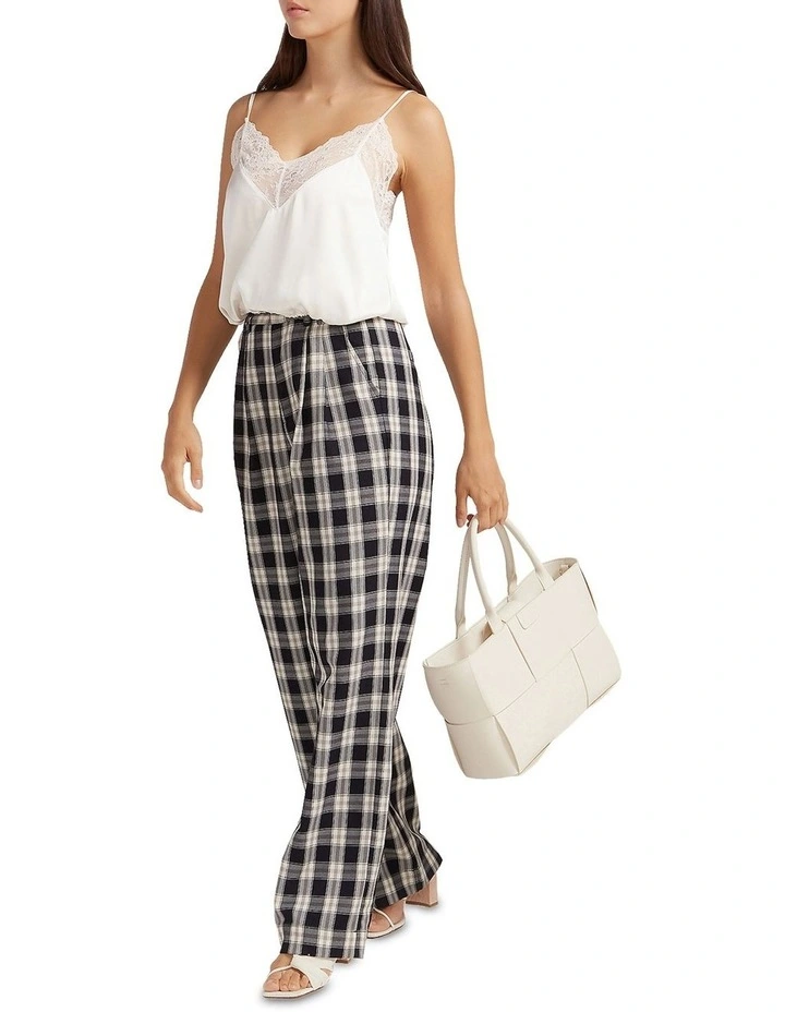 Belle & Bloom Dominoes Wide Leg Check Pant in Black Multi | MYER