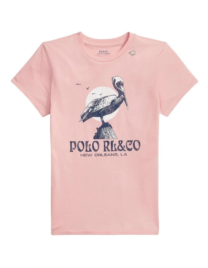 Ralph Lauren Pelican Logo Graphic Jersey Tee in Pink | MYER