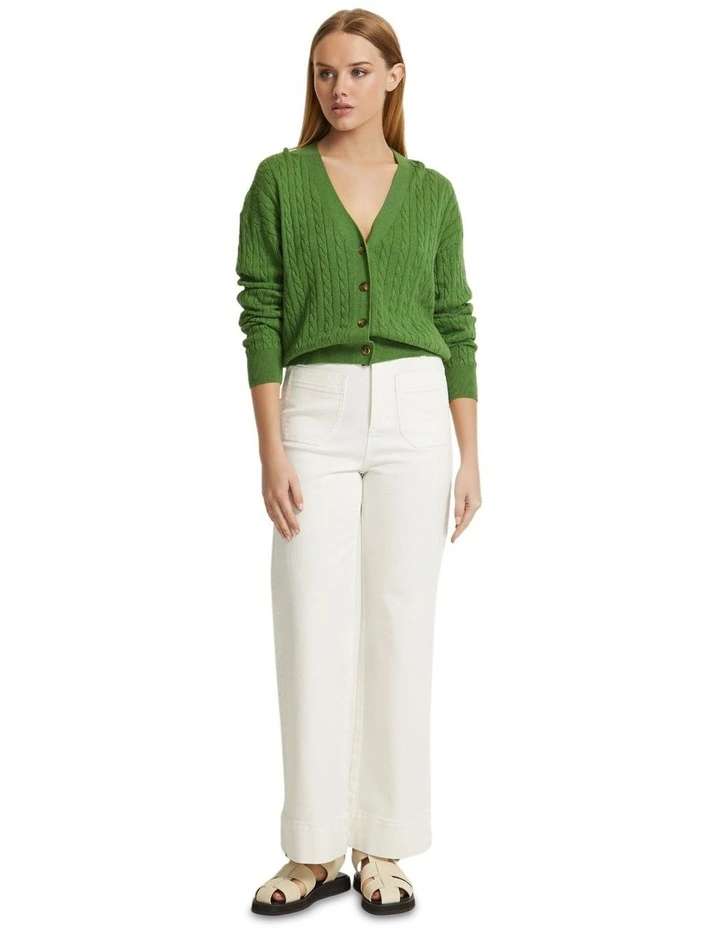 Oxford Erin Cable Cardigan in Green | MYER