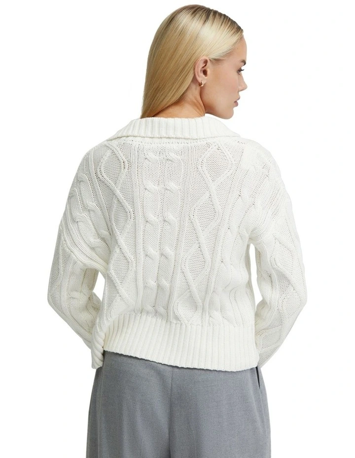 Oxford Ivy Cable Knit Top in Ivory | MYER