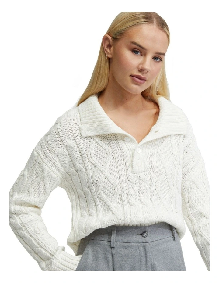 Oxford Ivy Cable Knit Top in Ivory | MYER