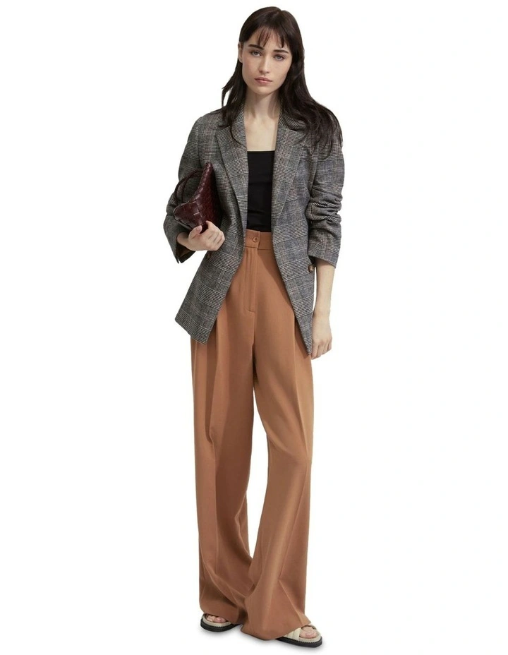 Oxford Avery Wool Blend Check Blazer in Camel Check | MYER