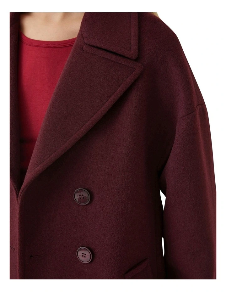 Oxford Anna Wool Blend Coat in Plum | MYER