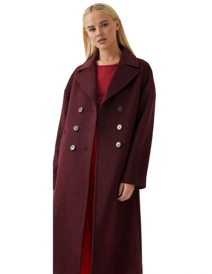 Oxford Anna Wool Blend Coat in Plum | MYER