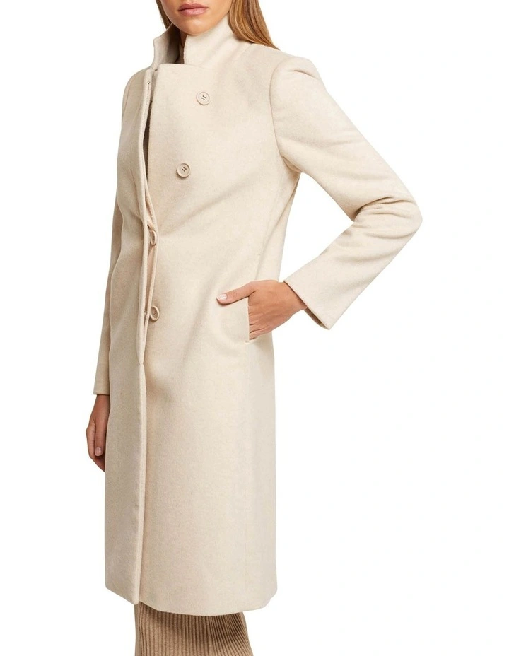 Oxford Olive Wool Rich Coat in Light Camel | MYER