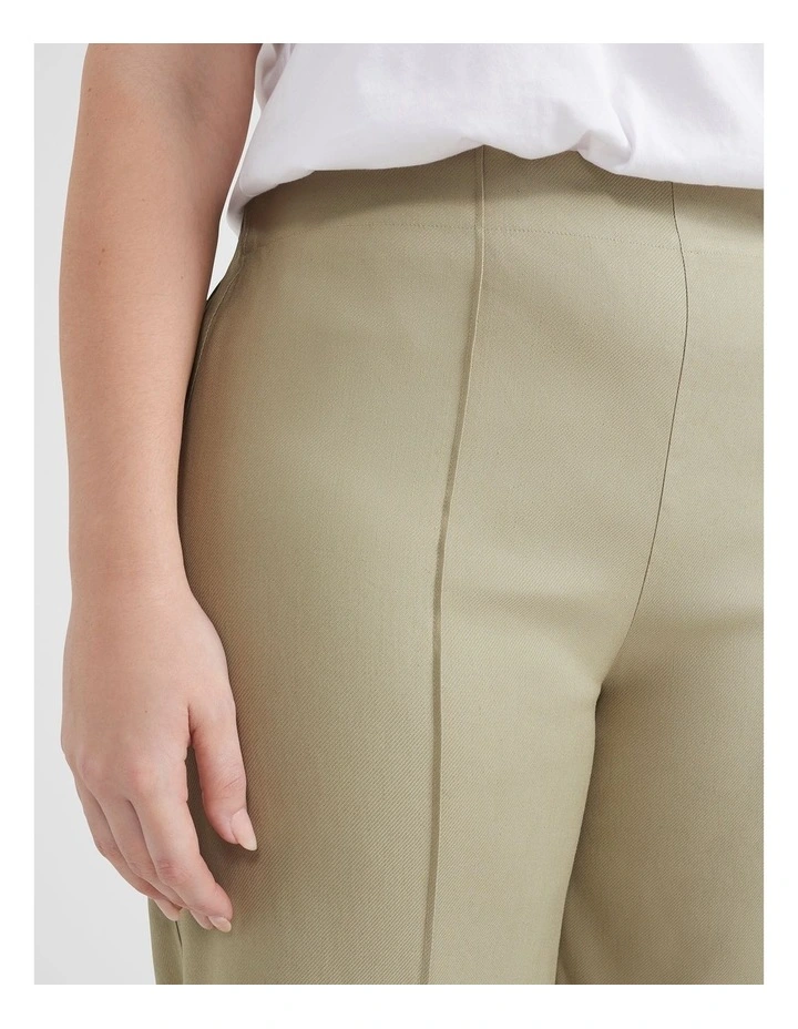 Commonry The Stretch Linen Clean Trouser In Khaki | MYER