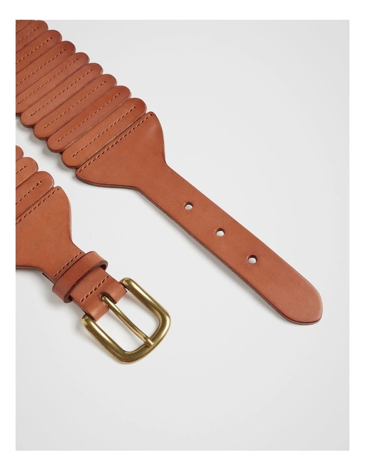Commonry The Leather Waist Belt In Tan | MYER
