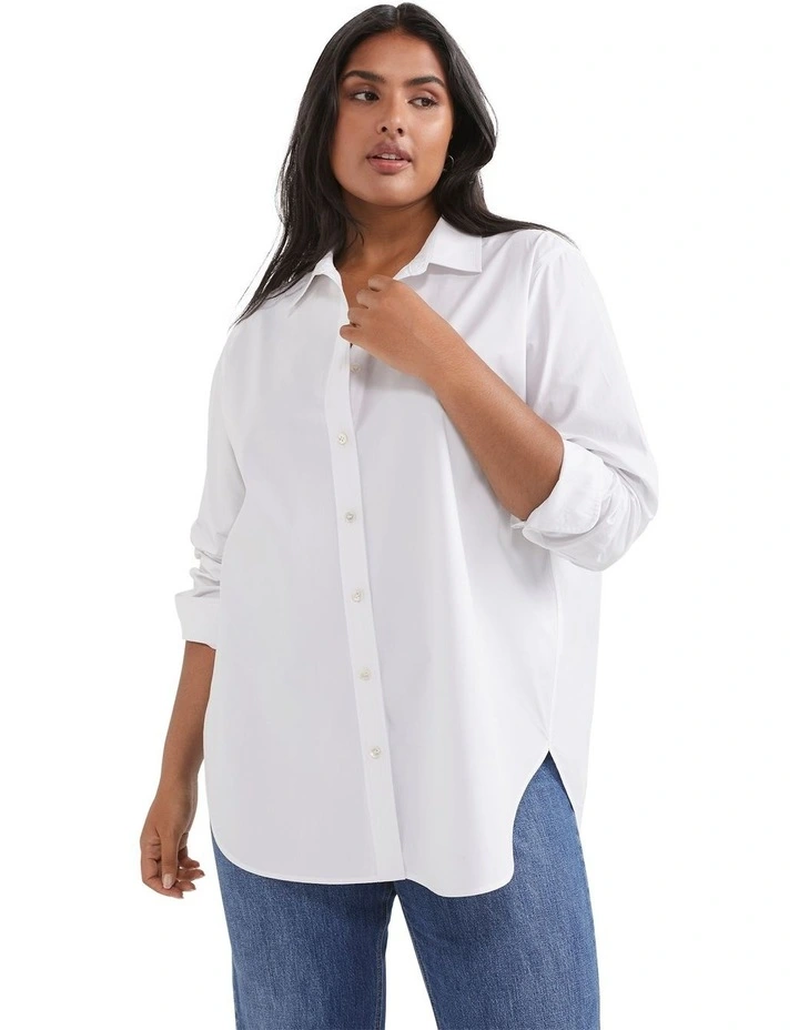 Commonry The Essential Cotton Shirt In Fresh White | MYER